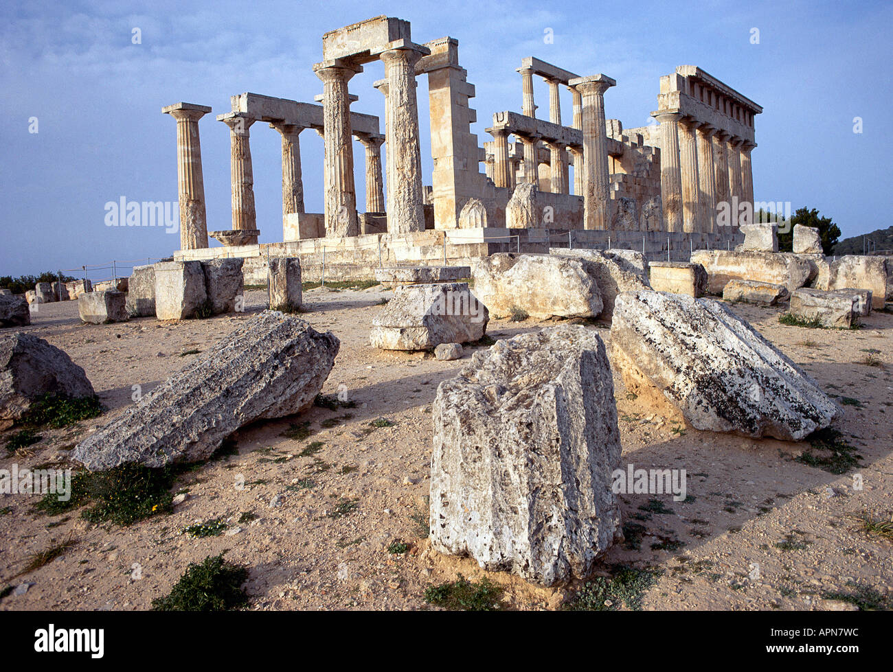 Some of the remaining columns of the 5th century BC Doric Naos Afaia of ...