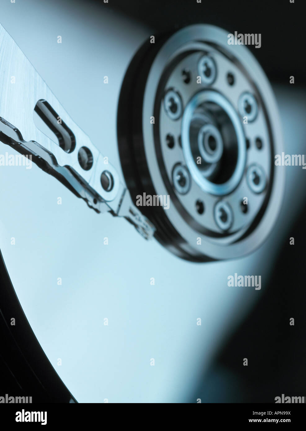 hard drive graphic detail with cool blue tones Stock Photo - Alamy