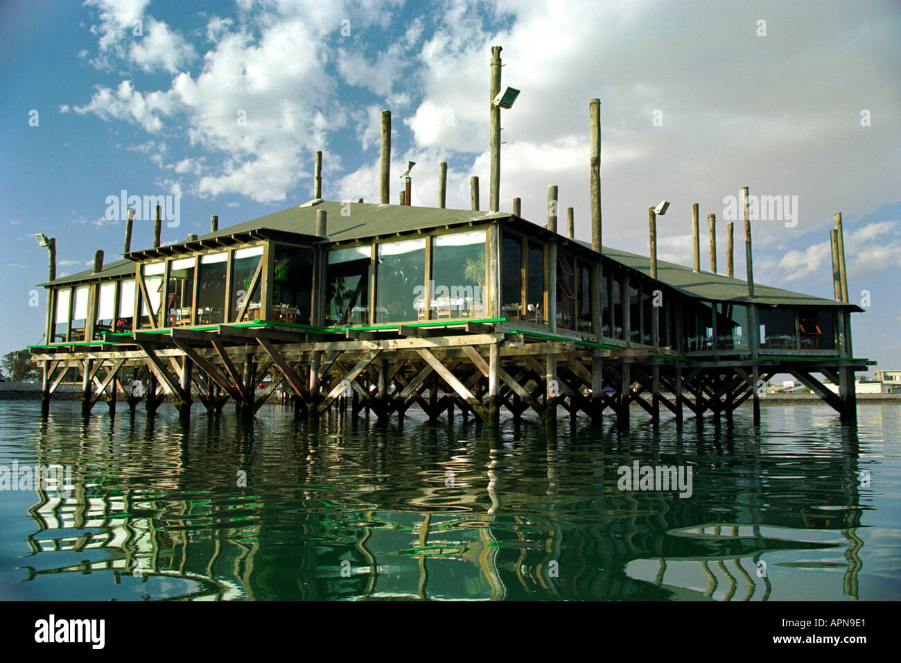 "The Raft" bar and resturant on the lagoon at Walvis Bay Namibia Stock ...