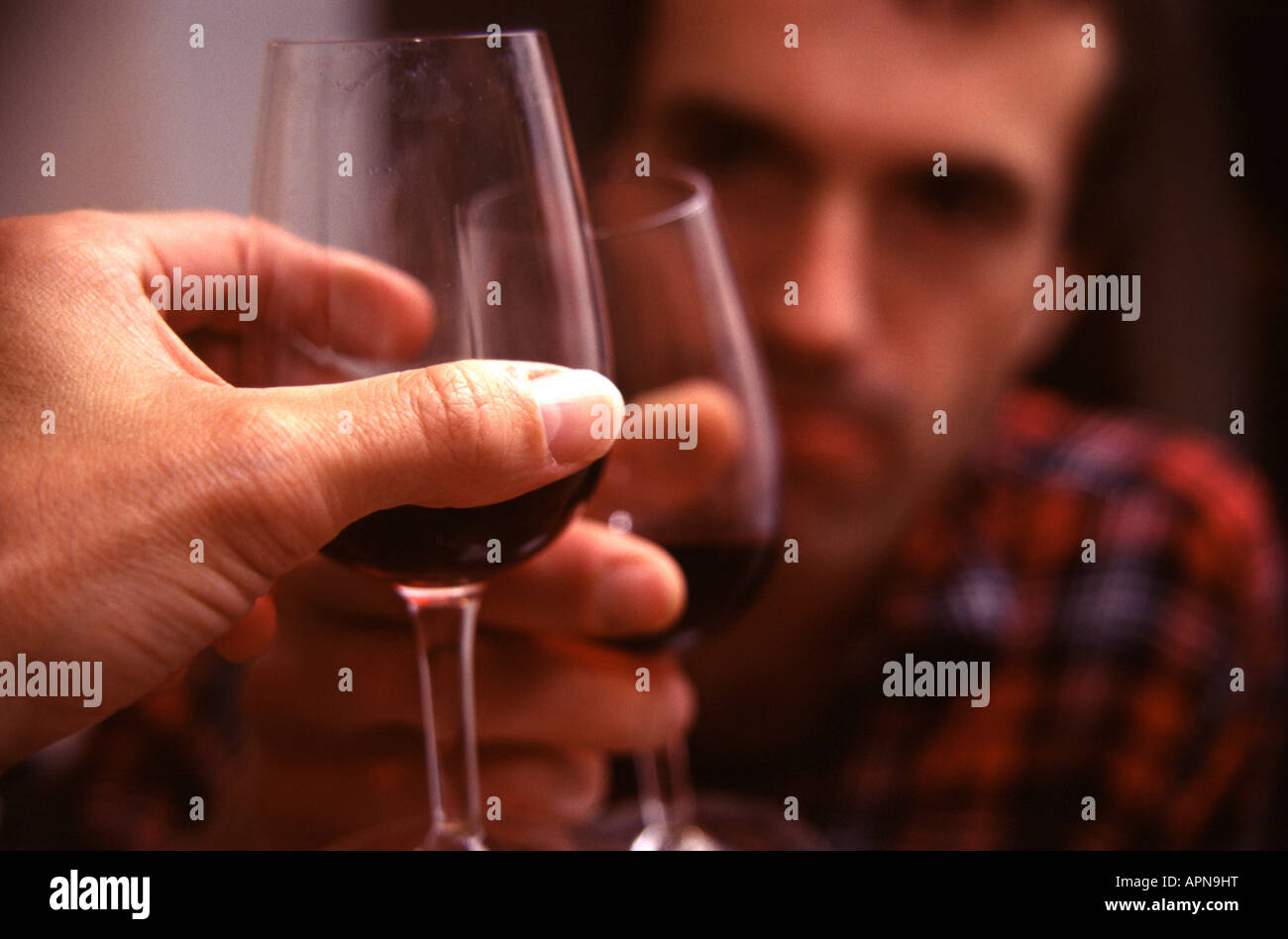 man drinking red wine Stock Photo - Alamy
