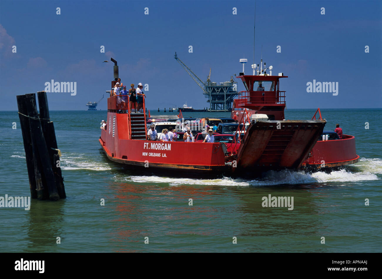 Ferry at Dauphin Island Mobile Bay Alabama USA Stock Photo - Alamy