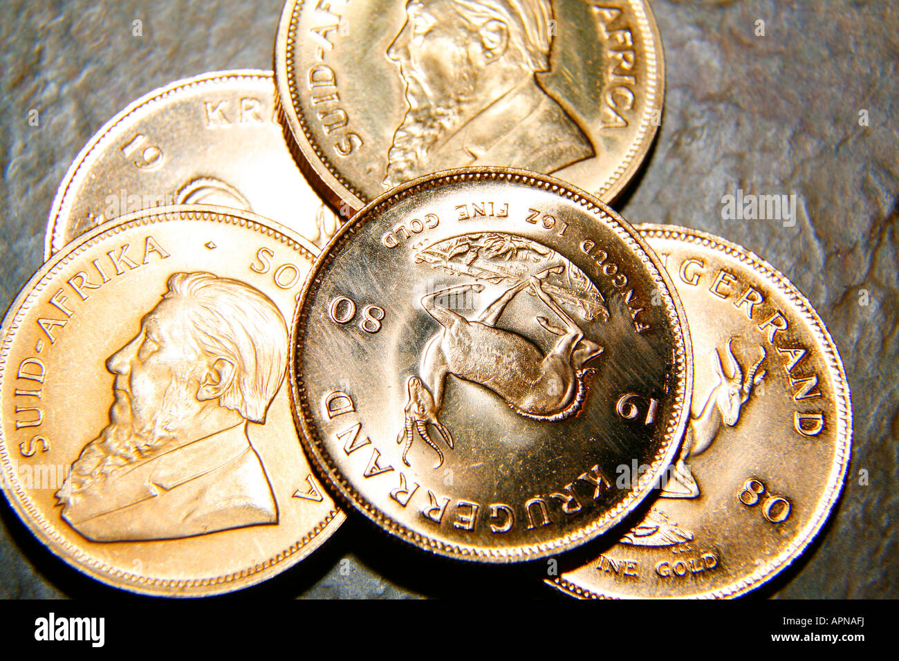 Krugerand 1 oz. pure gold coins Stock Photo - Alamy