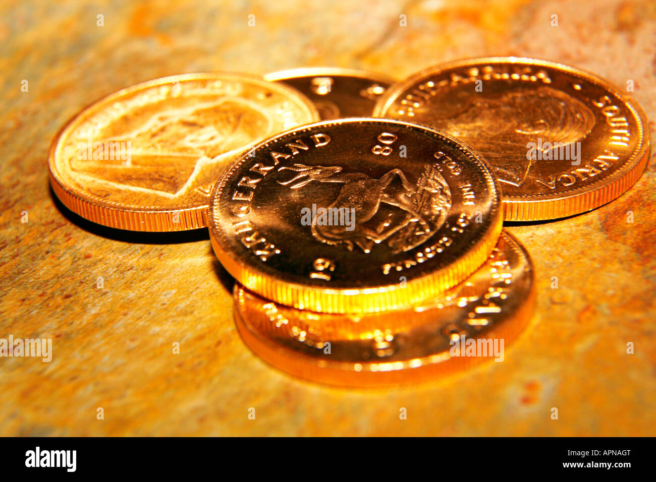 Krugerand 1 oz. pure gold coins Stock Photo - Alamy