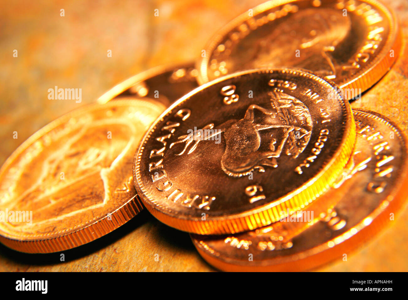 Krugerand 1 oz. pure gold coins Stock Photo - Alamy
