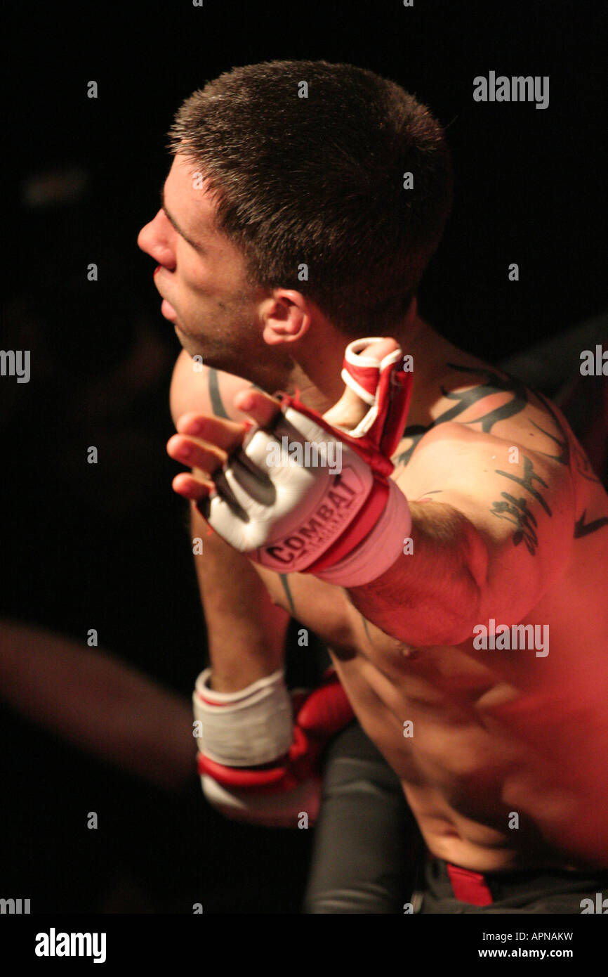 Victorious fighter Dan Langben Stock Photo - Alamy
