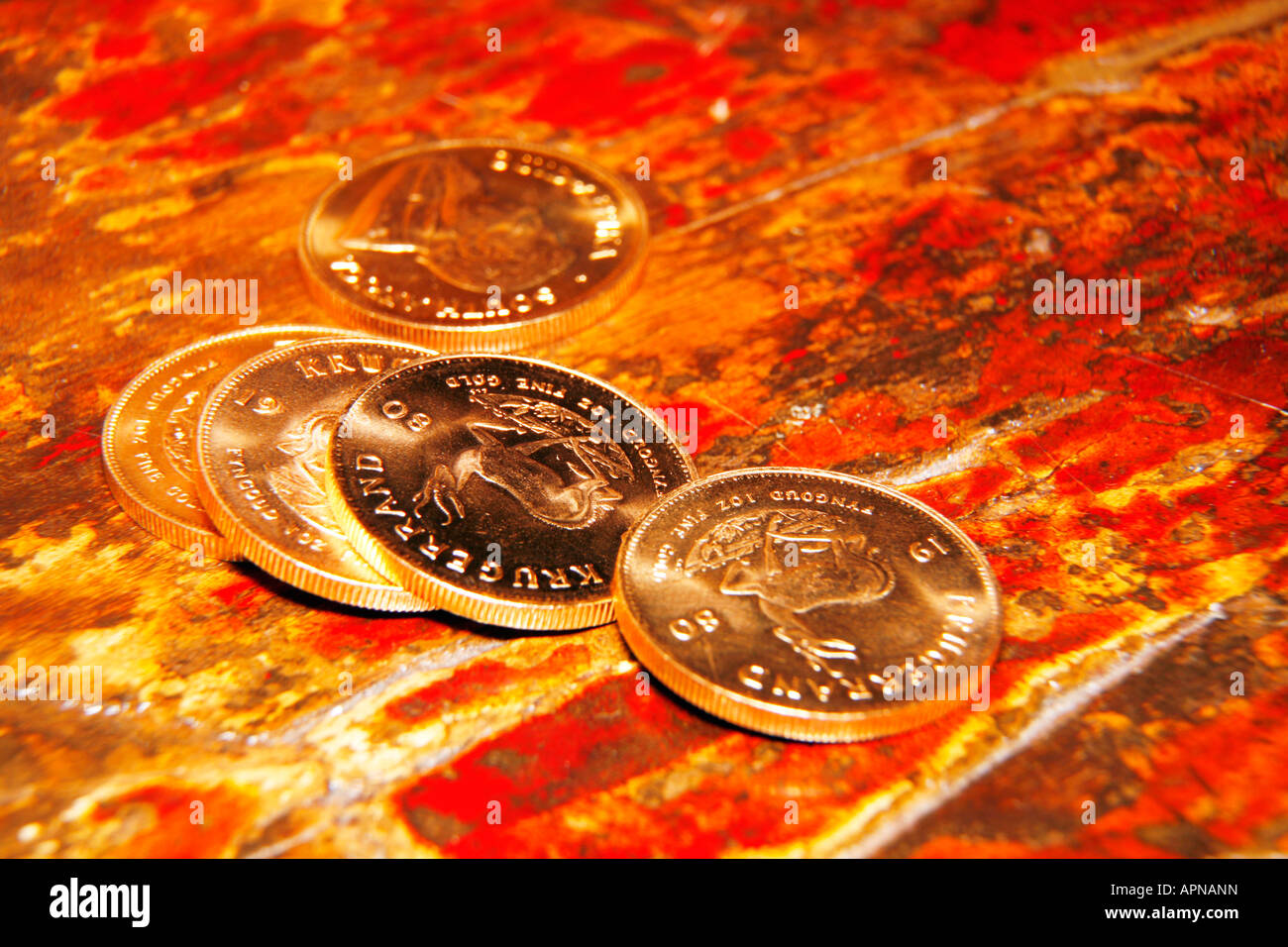 Krugerand 1 oz. pure gold coins Stock Photo - Alamy