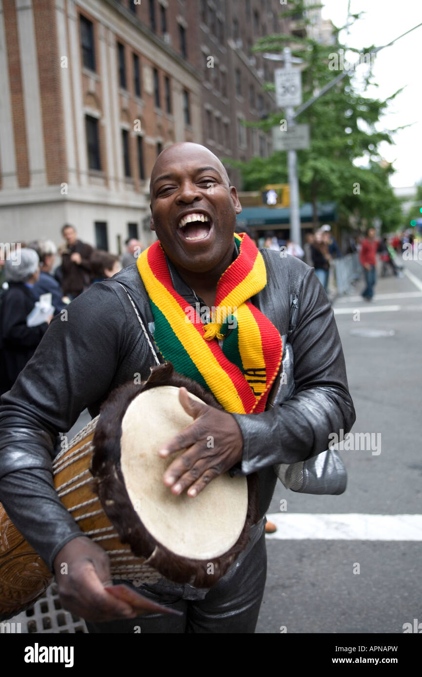 A happy drummer at the New York City Dance Parade Stock Photo - Alamy
