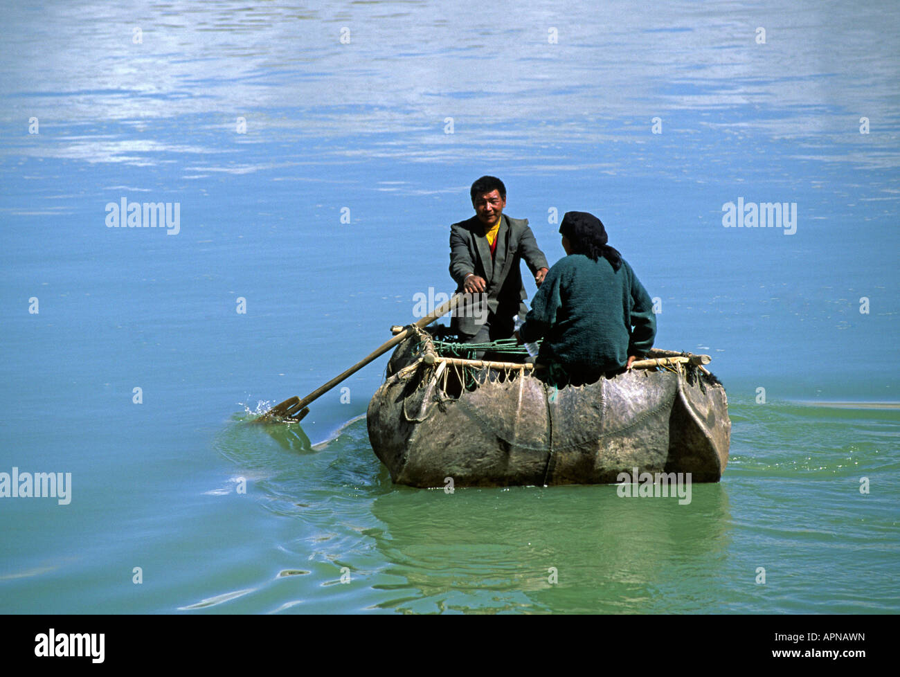 YAK SKIN BOATS are used to cross the YARLUNG TSANGPO or BRAMAPHUTRA ...