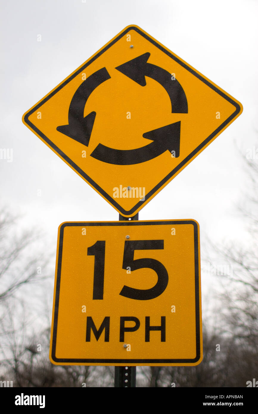 A rotary sign with arrows Stock Photo - Alamy