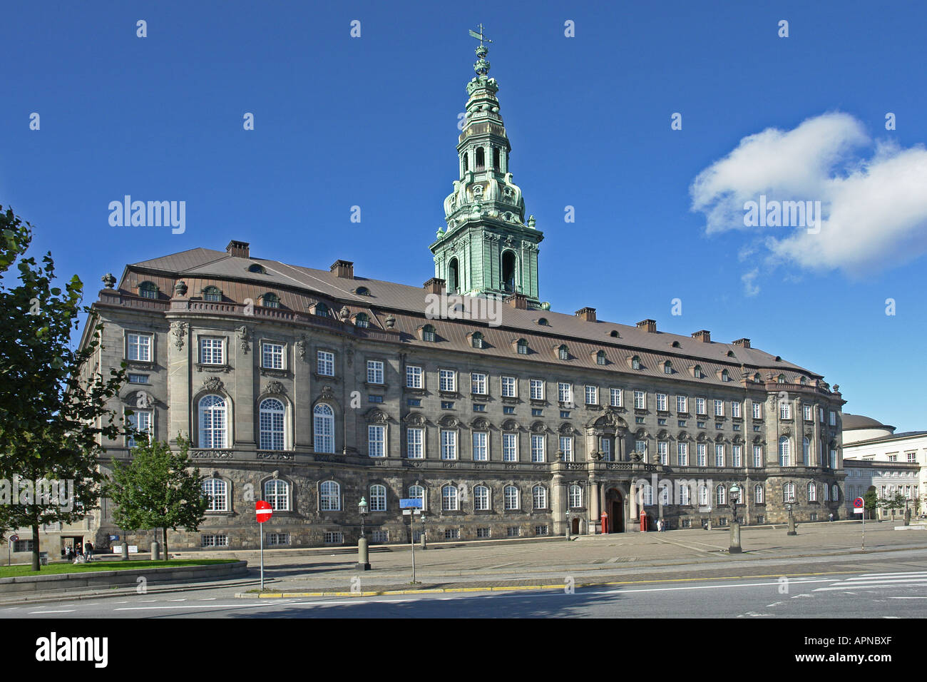 Christiansborg Palace on Slotsholmen in Copenhagen viewed from the ...