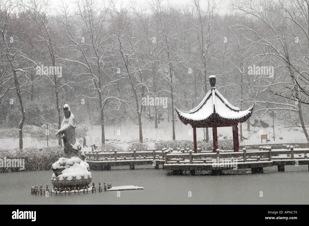 Heavy snow storm in Nanjing China Stock Photo - Alamy