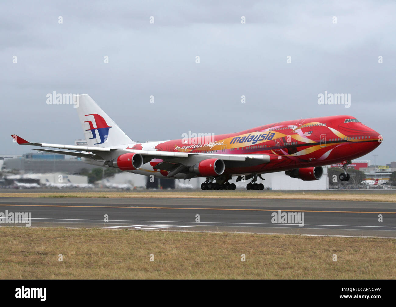 Malaysia Airlines Boeing 747-400 in special colours taking off from ...