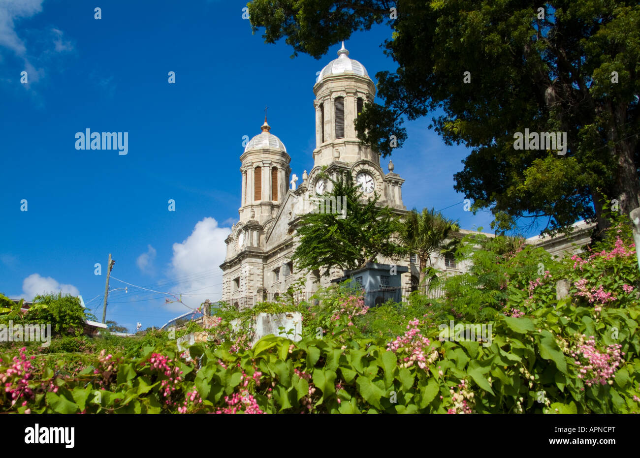 Old church called Cathedral of St John the Divine in capital city of St ...