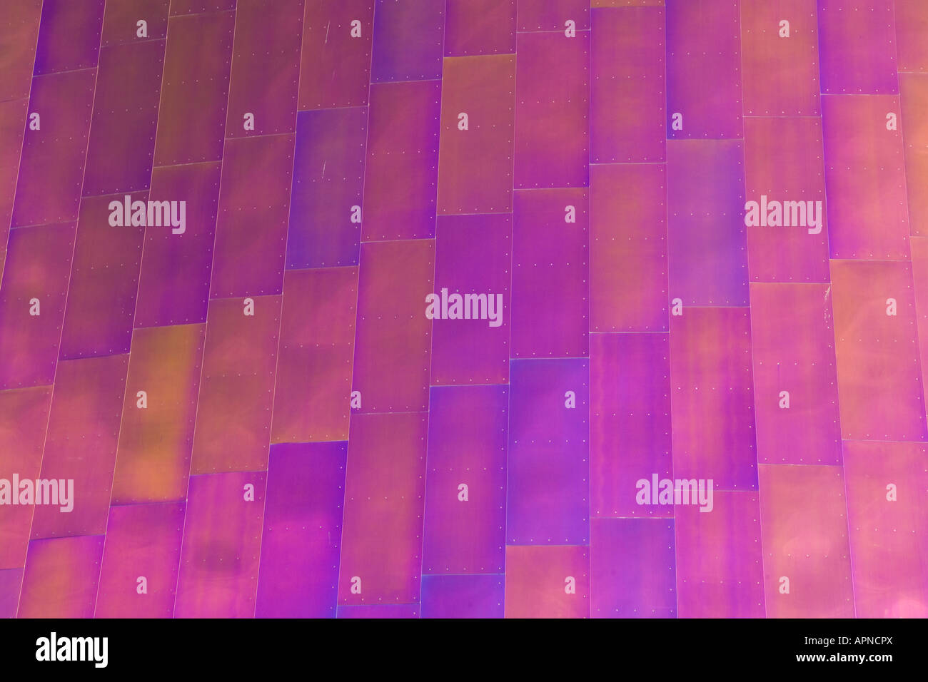 pink and blue reflective metal wall panels Stock Photo - Alamy