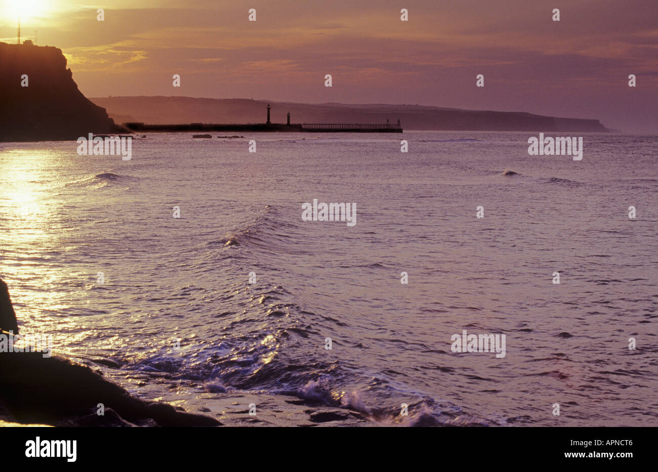 Whitby Harbour from Saltwick bay Stock Photo - Alamy