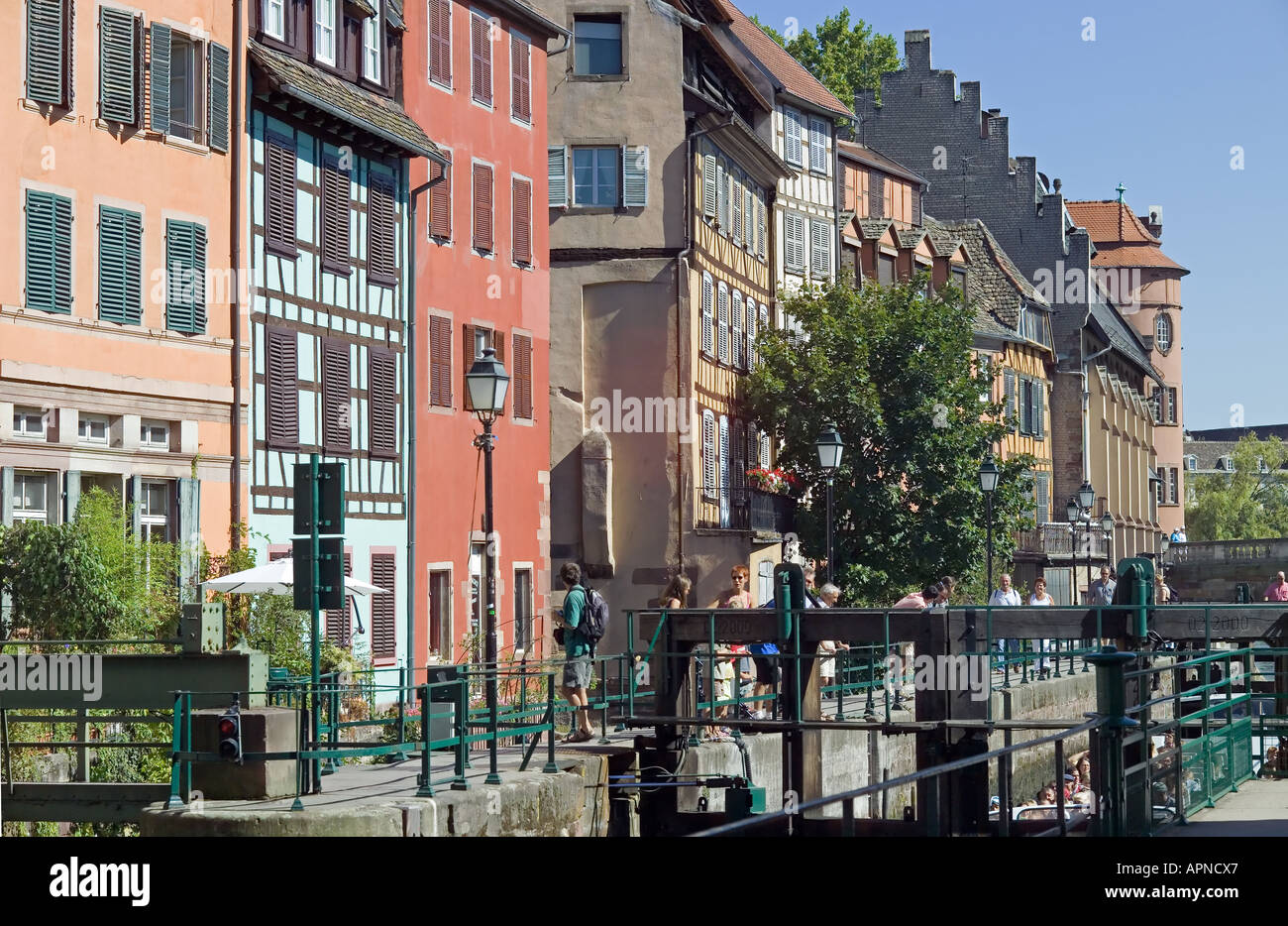 LOCK AND PAINTED AND HALF-TIMBERED HOUSES LA PETITE FRANCE DISTRICT ...