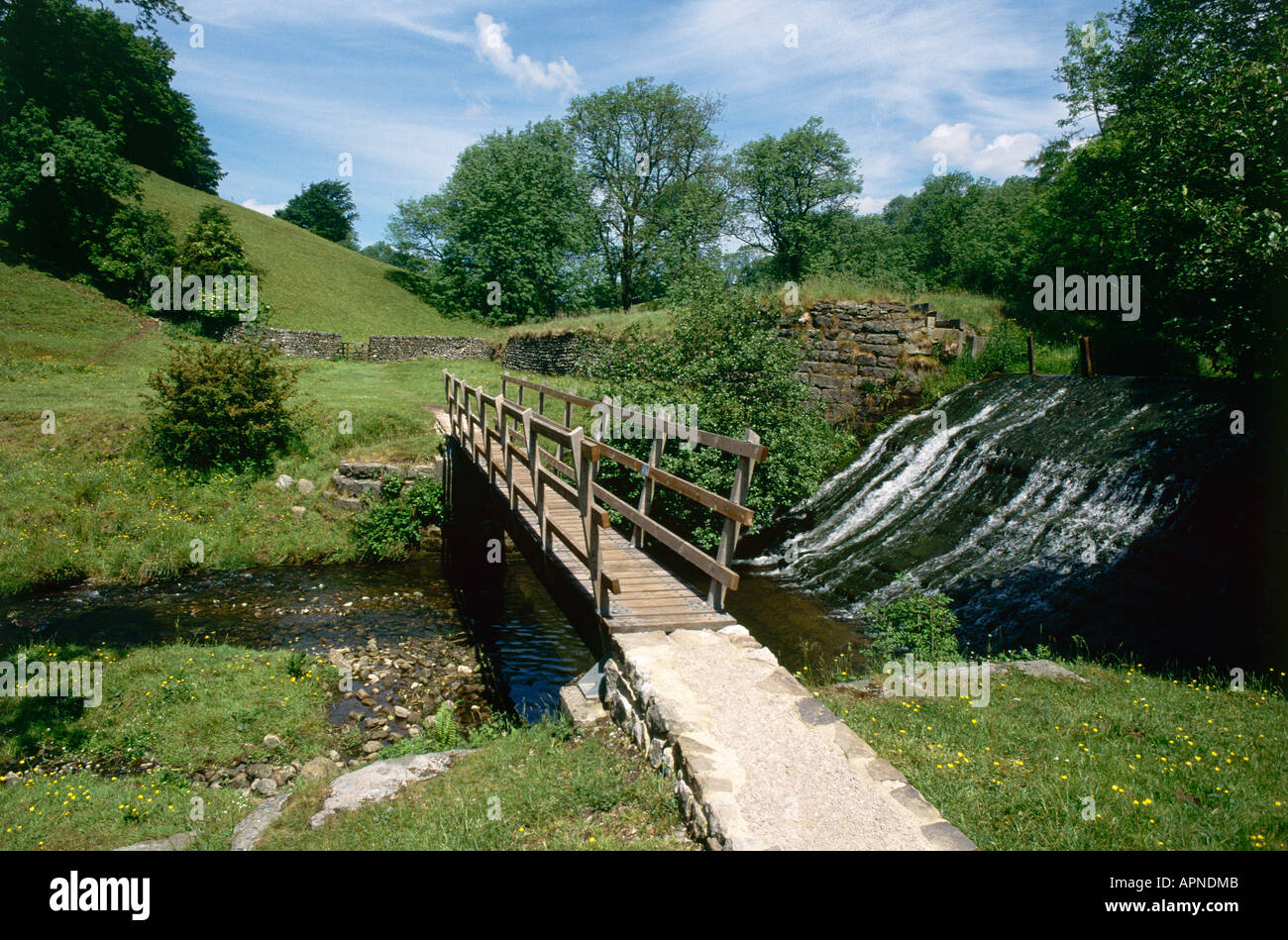 A footbridge at Hebdon Bridge Stock Photo - Alamy