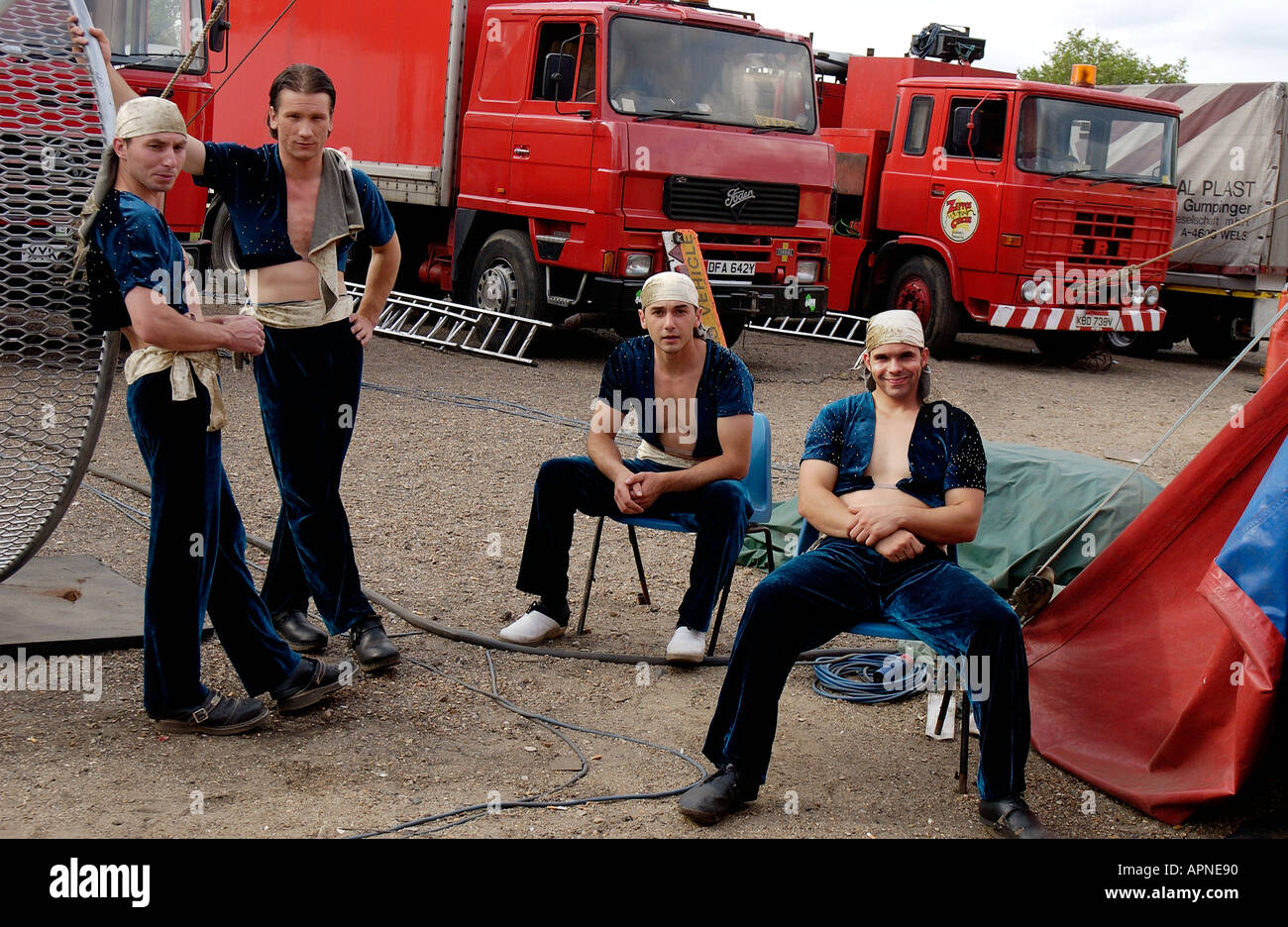 group of circus performers backstage Stock Photo - Alamy