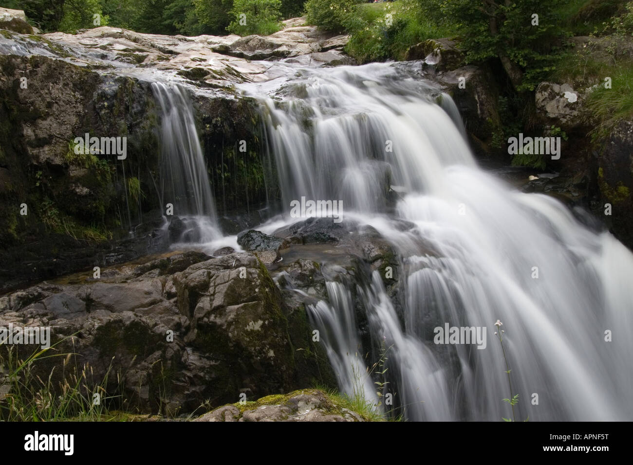 Aira Beck and Waterfall, Lake District National Park, Cumbria, England ...
