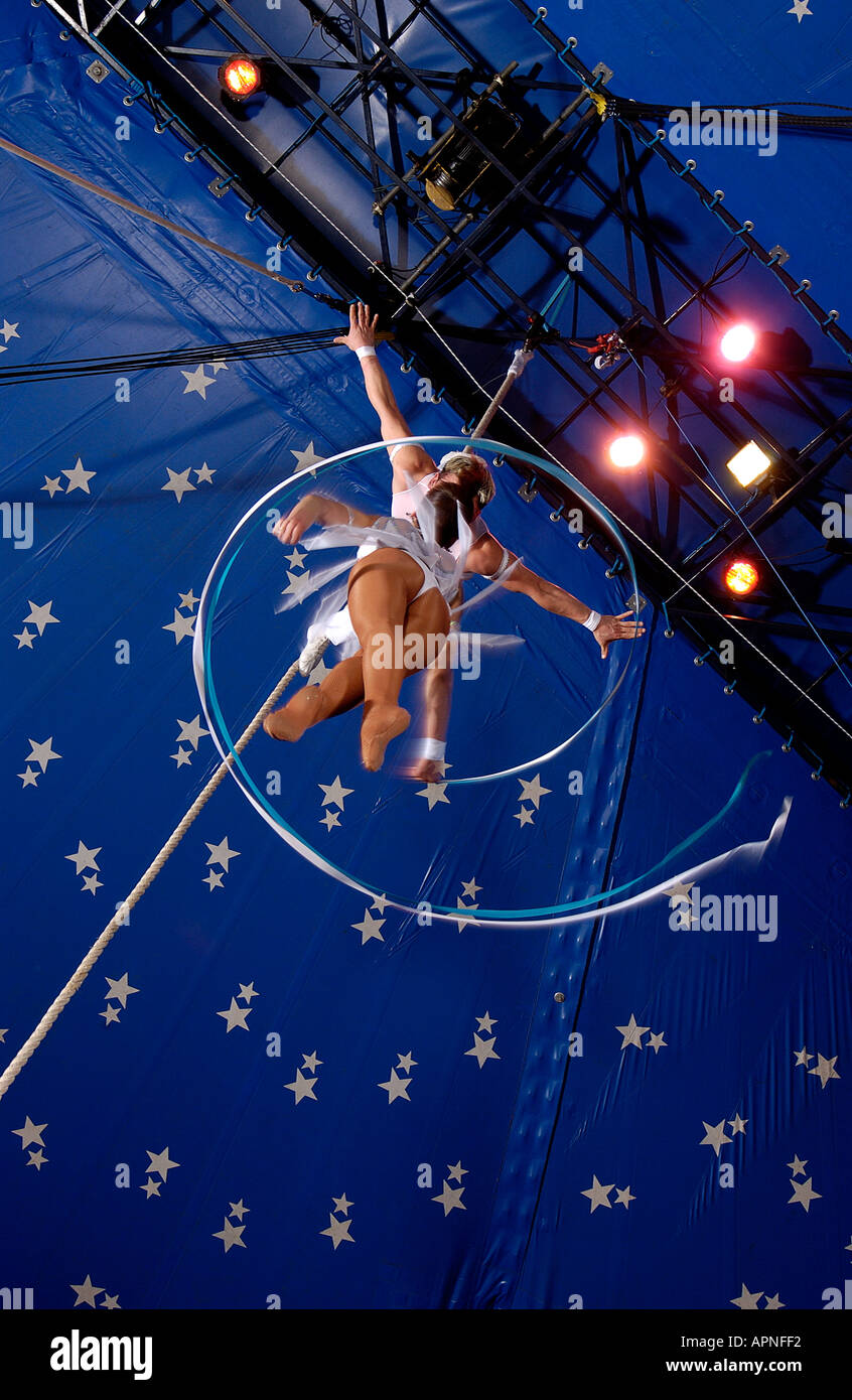 two acrobats performing at the circus Stock Photo - Alamy