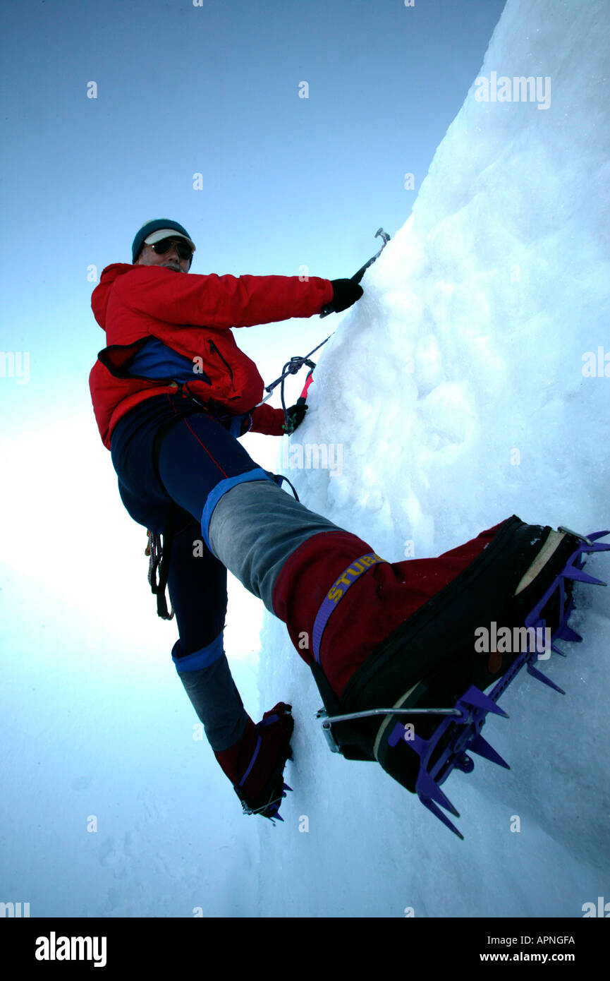 Ice climber looking down hi-res stock photography and images - Alamy