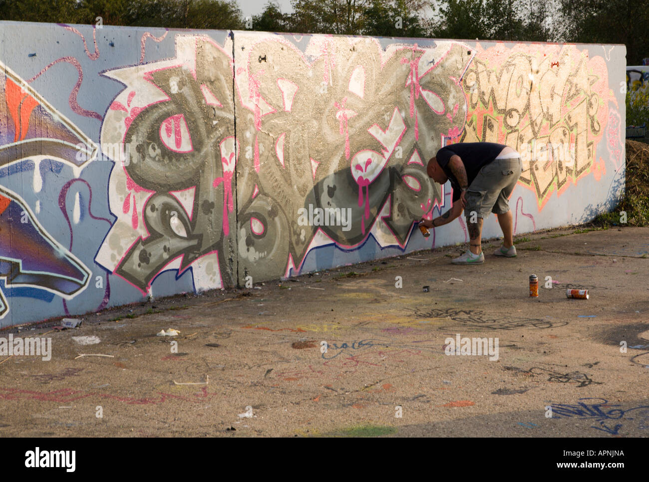 Conceptual graffiti street art backgrounds mural hi-res stock ...