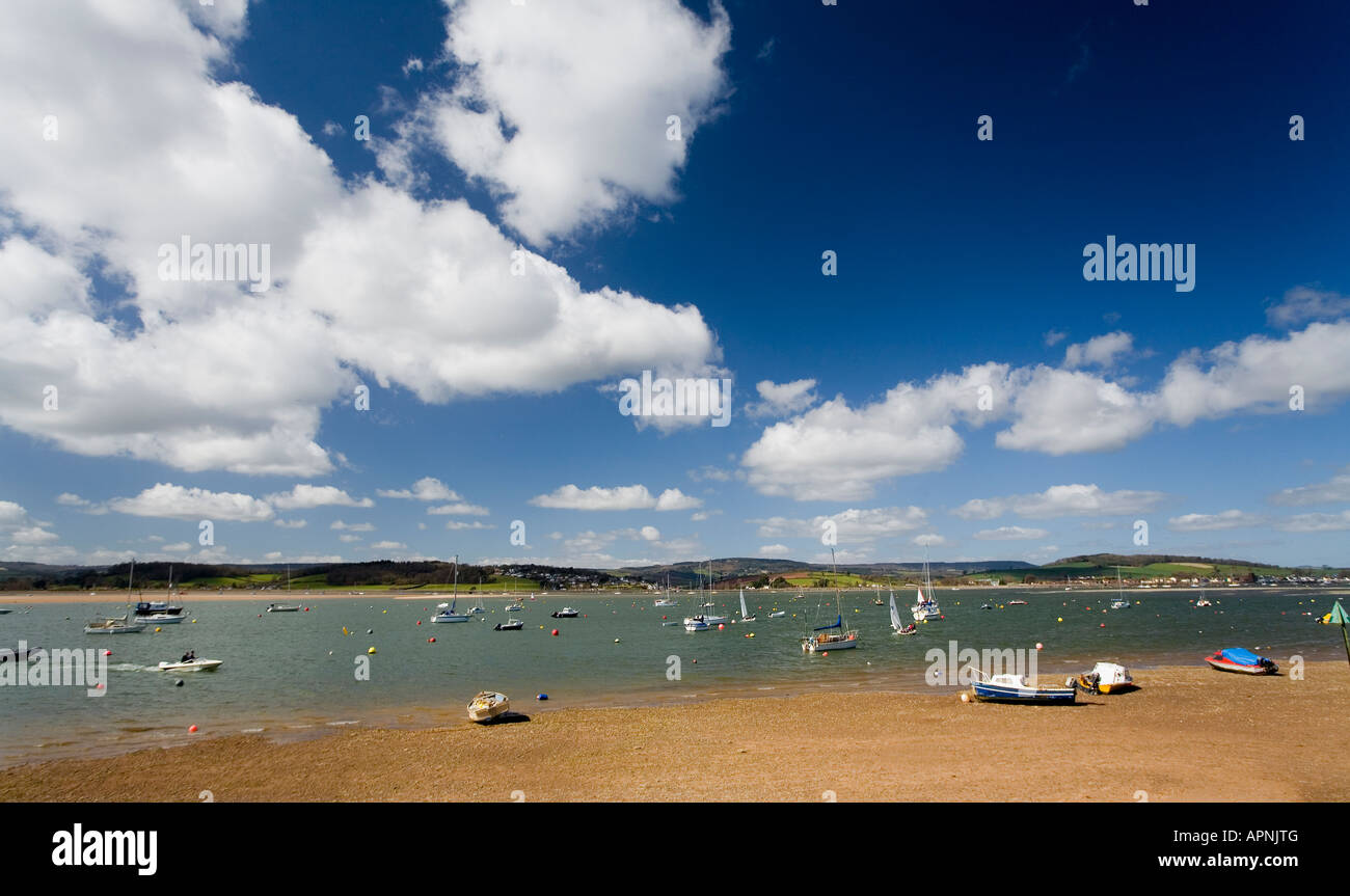 View of the Exe Estuary, Exmouth, Devon, England Stock Photo - Alamy