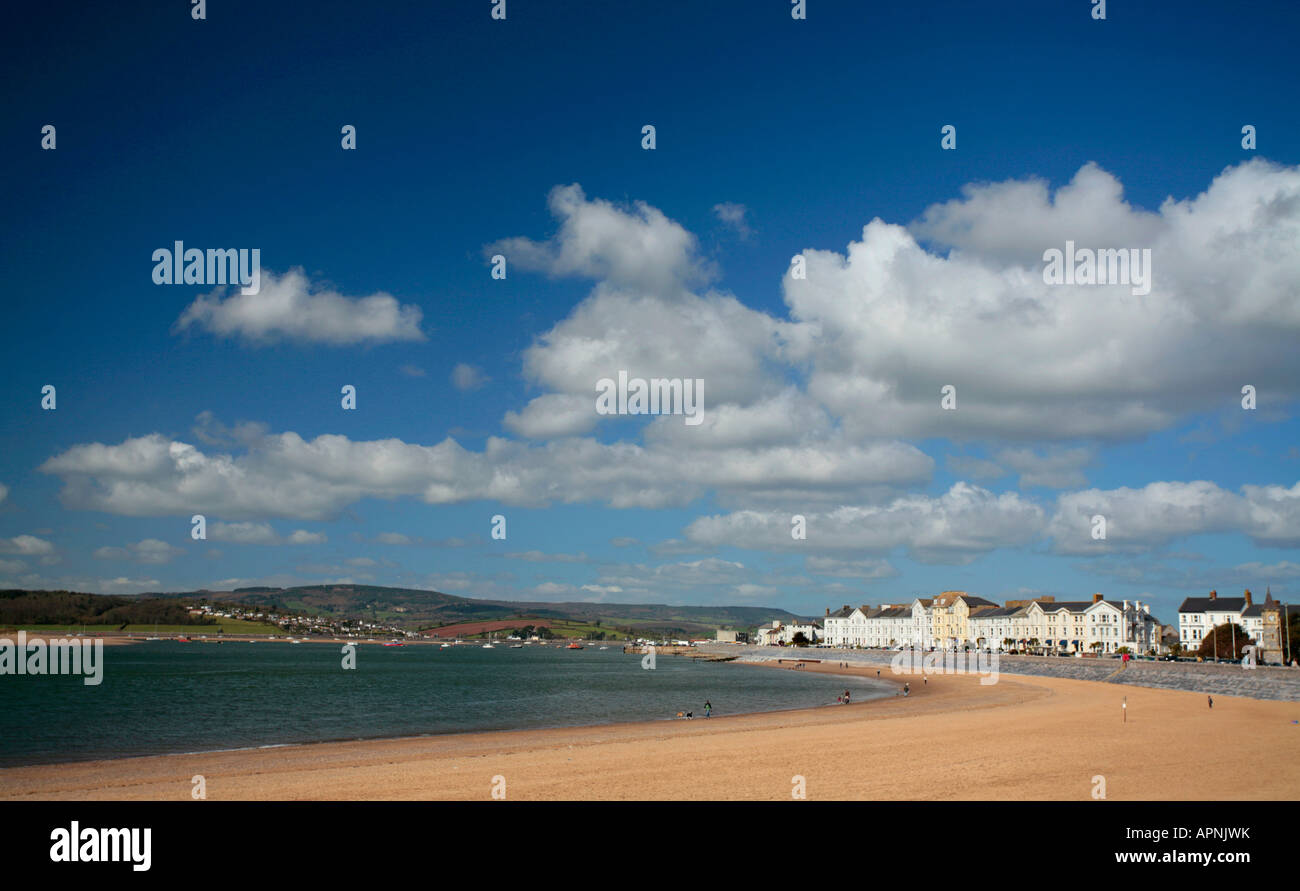 View of the Exe Estuary and Seafront, Exmouth, Devon, England Stock ...
