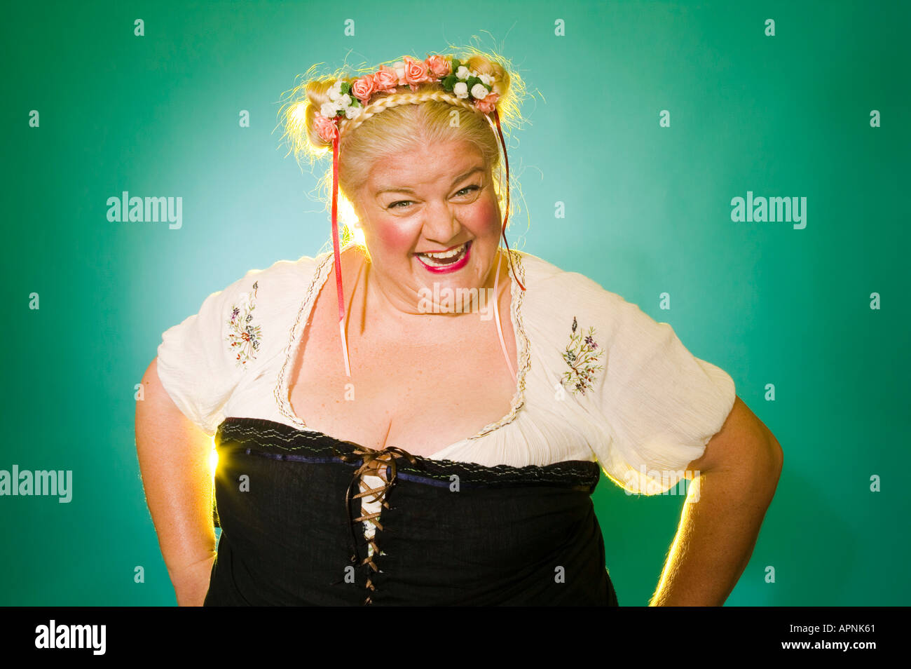 Blonde woman huge smile hi-res stock photography and images - Alamy