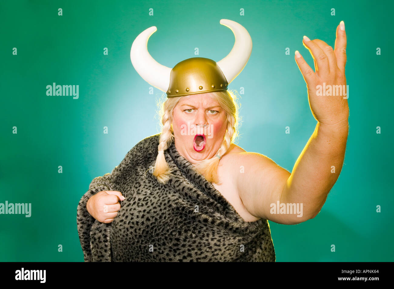Woman pretending to sing opera hi-res stock photography and images - Alamy