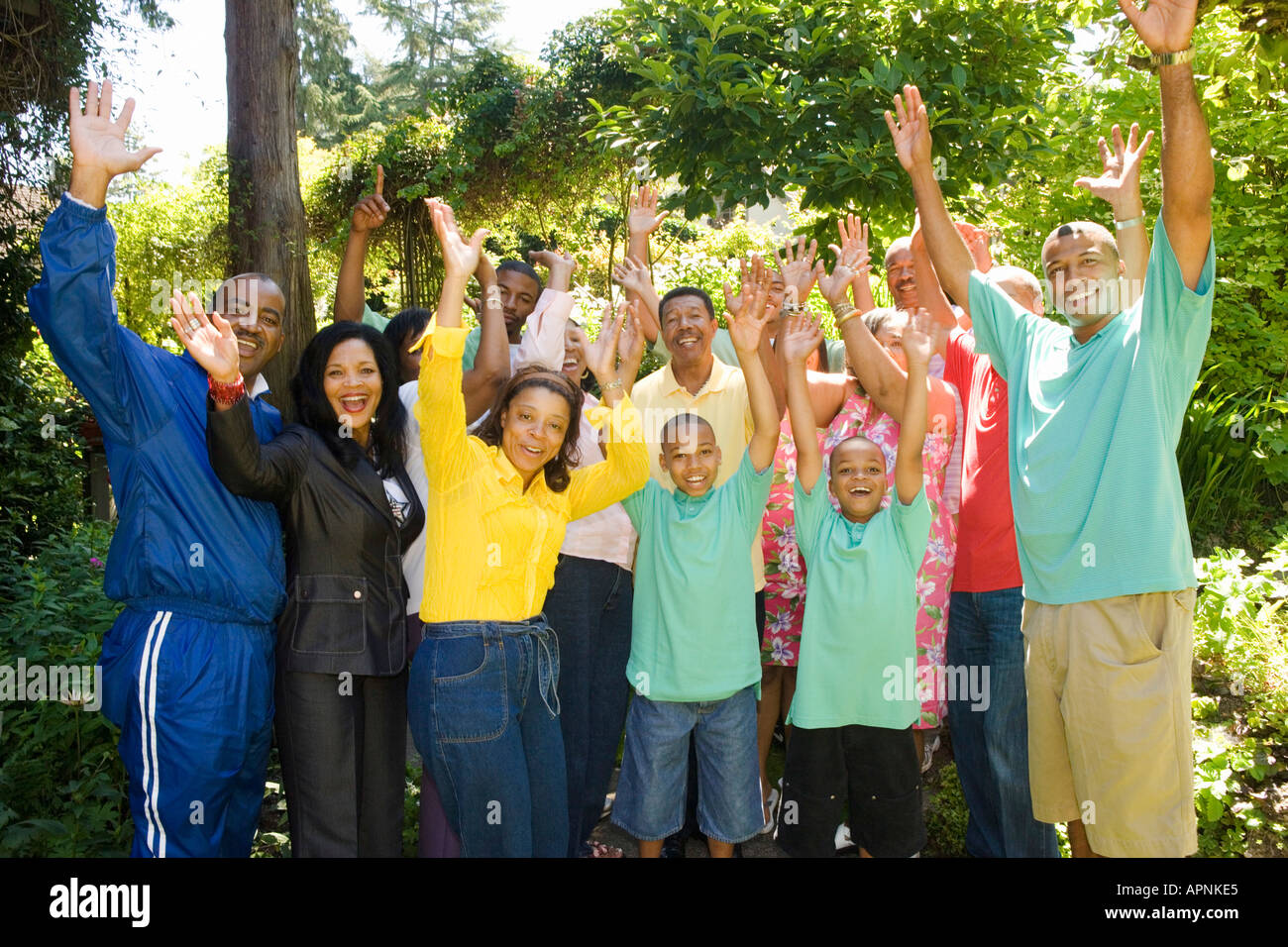 Portrait happy large family celebrating hi-res stock photography and ...