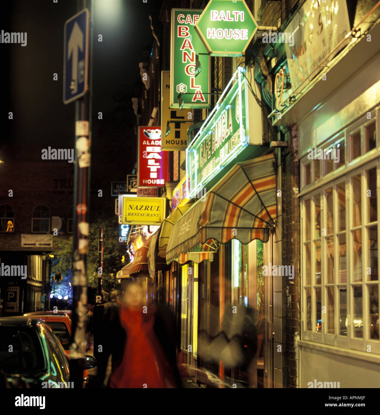 Curry restaurants, Brick Lane East London England UK Stock Photo - Alamy