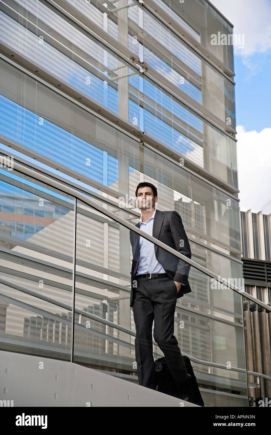 Businessman Walking on Ramp Stock Photo - Alamy