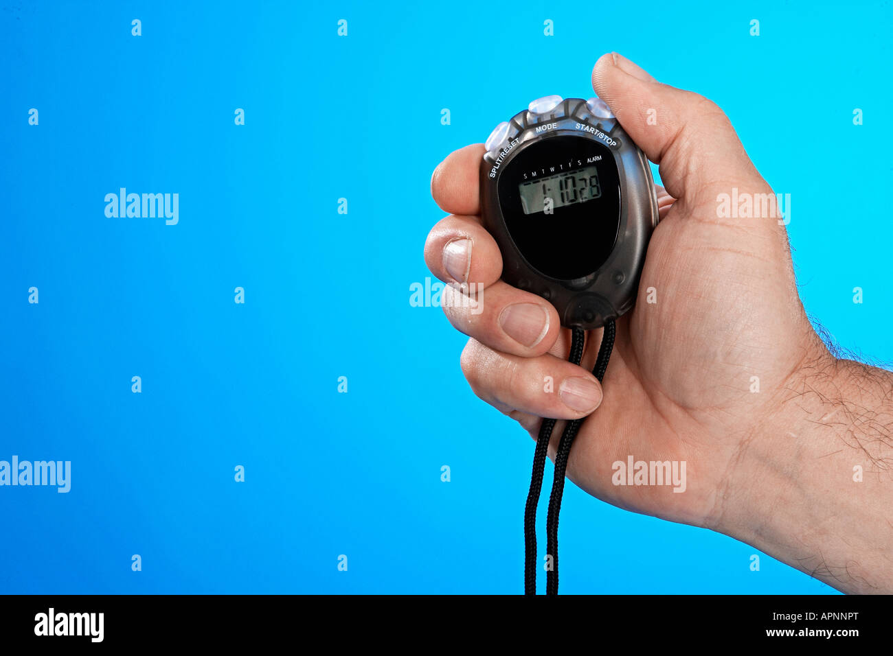 Man Holding Stop Watch Stock Photo - Alamy
