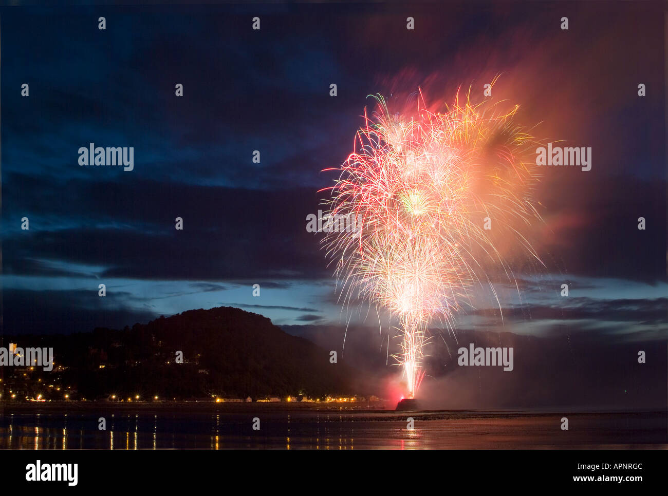 Fireworks at Minehead Harbour Stock Photo - Alamy