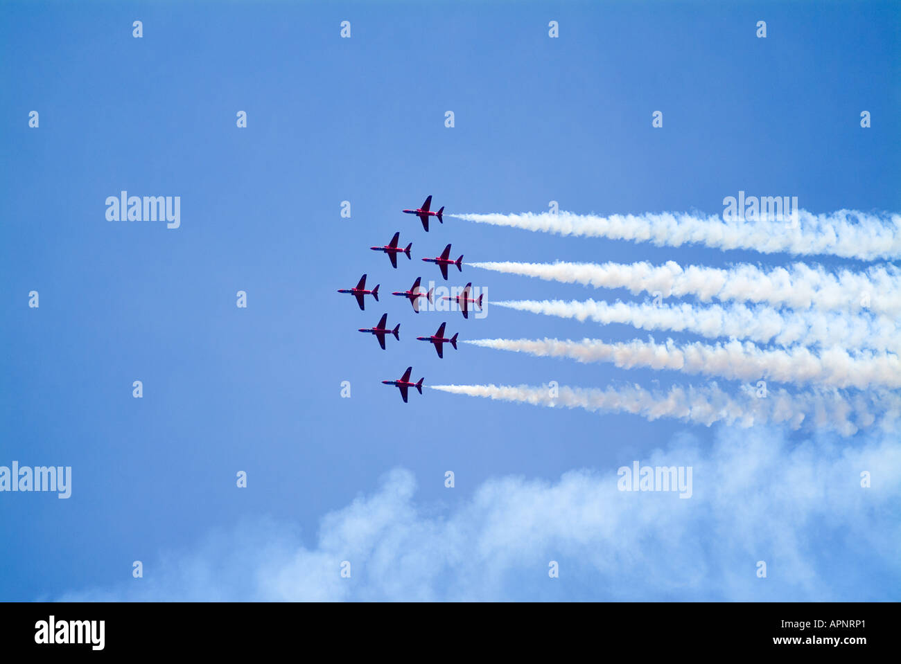 Red Arrows in diamond formation Stock Photo - Alamy