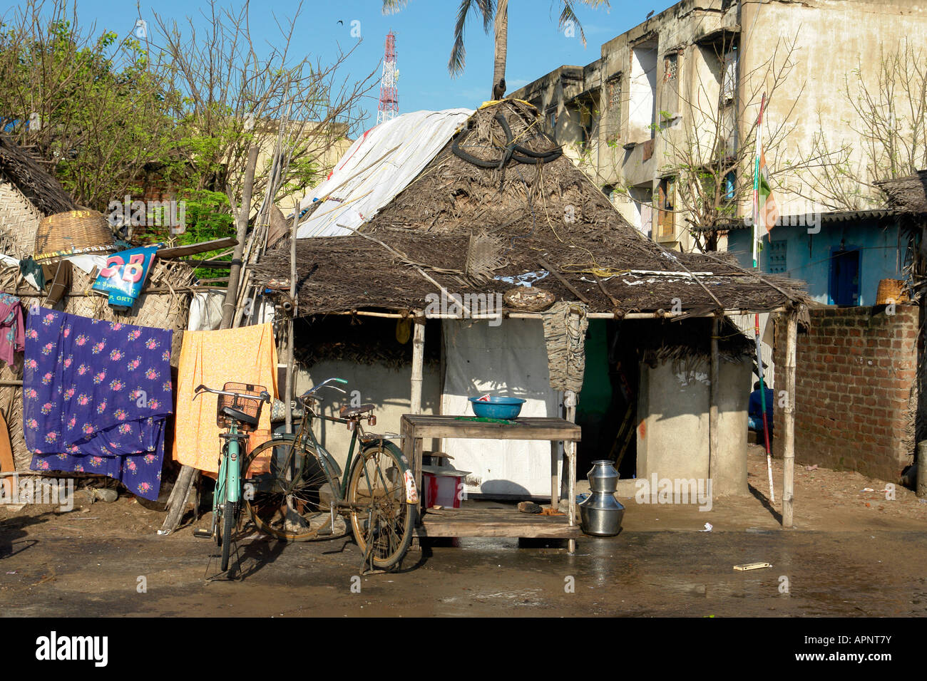 typical indian fishing village quarter house in chennai Stock Photo - Alamy
