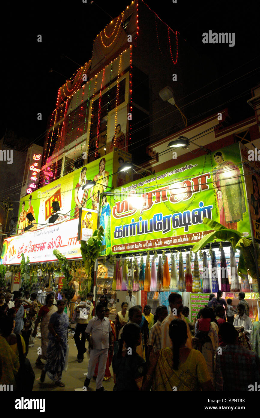 trichy market street at night Stock Photo - Alamy