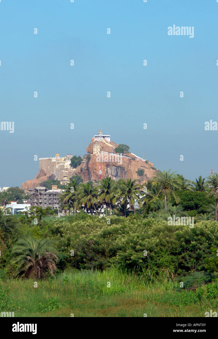 view of the rock fort at trichy india Stock Photo - Alamy
