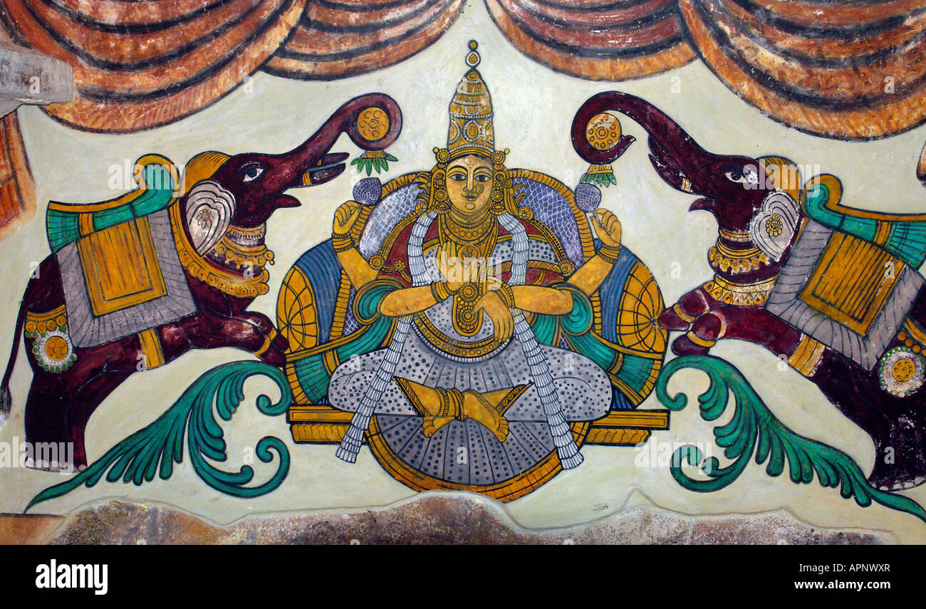 hindu wall mural at the brihadisvara temple thanjavur india Stock Photo ...