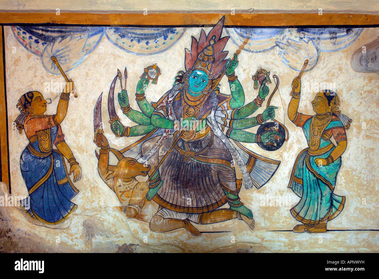 hindu mural at the thanjavur temple Stock Photo - Alamy