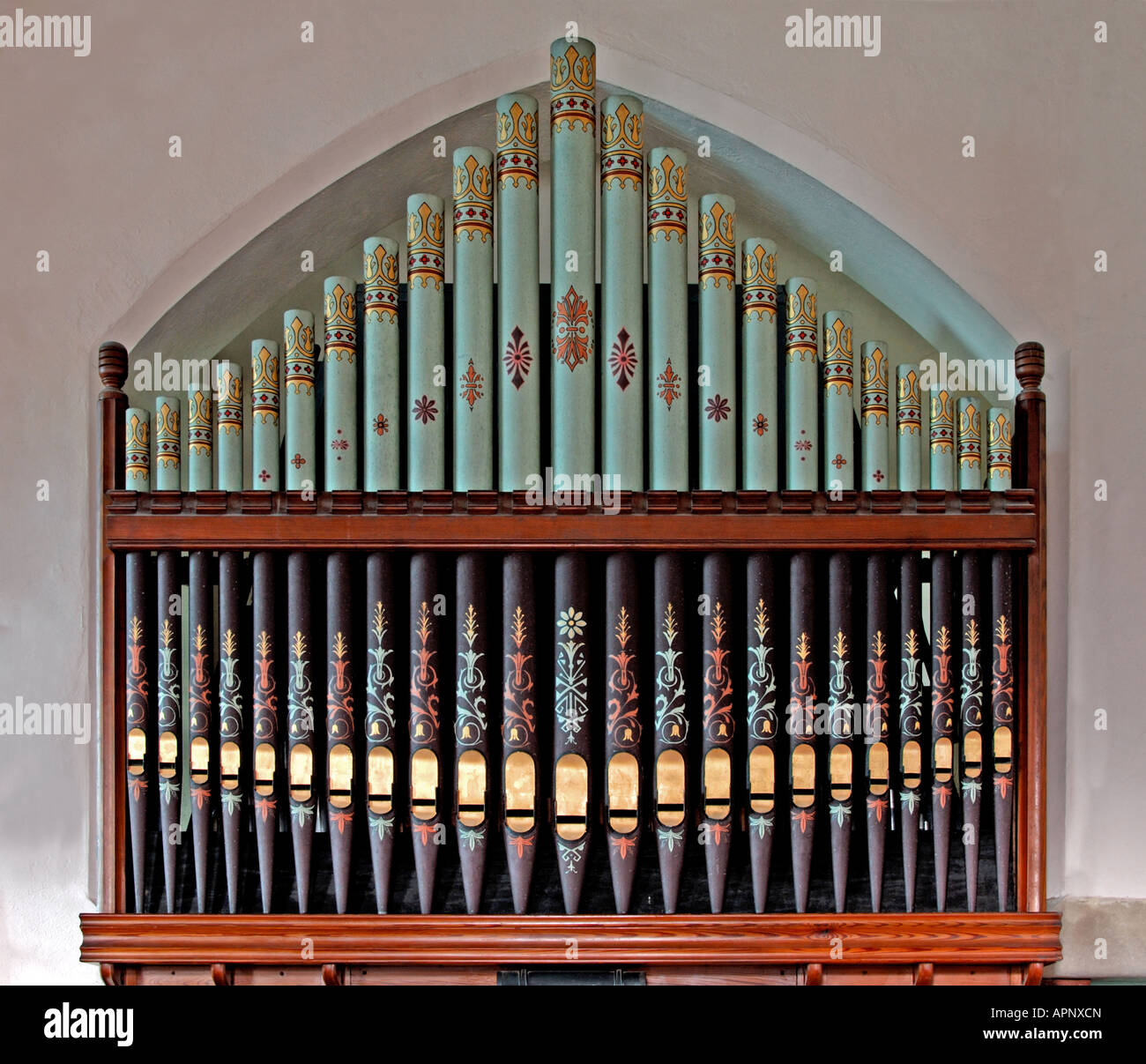 Detail of organ pipes. Church of Saint John Baptist, Old Hutton ...