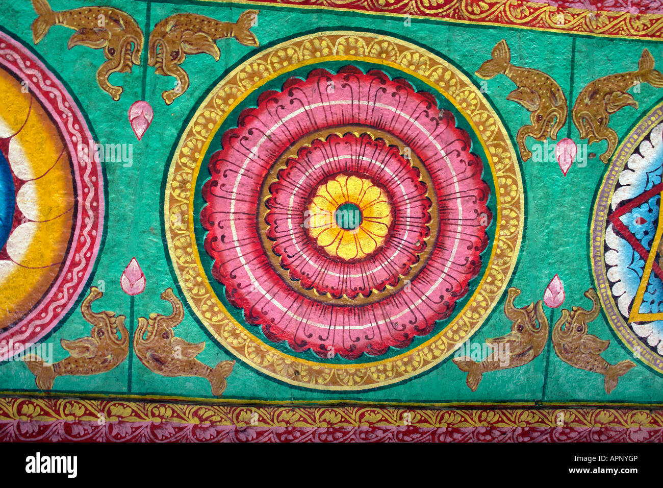 painted ceiling detail at the sri meenakshi temple in madurai Stock ...