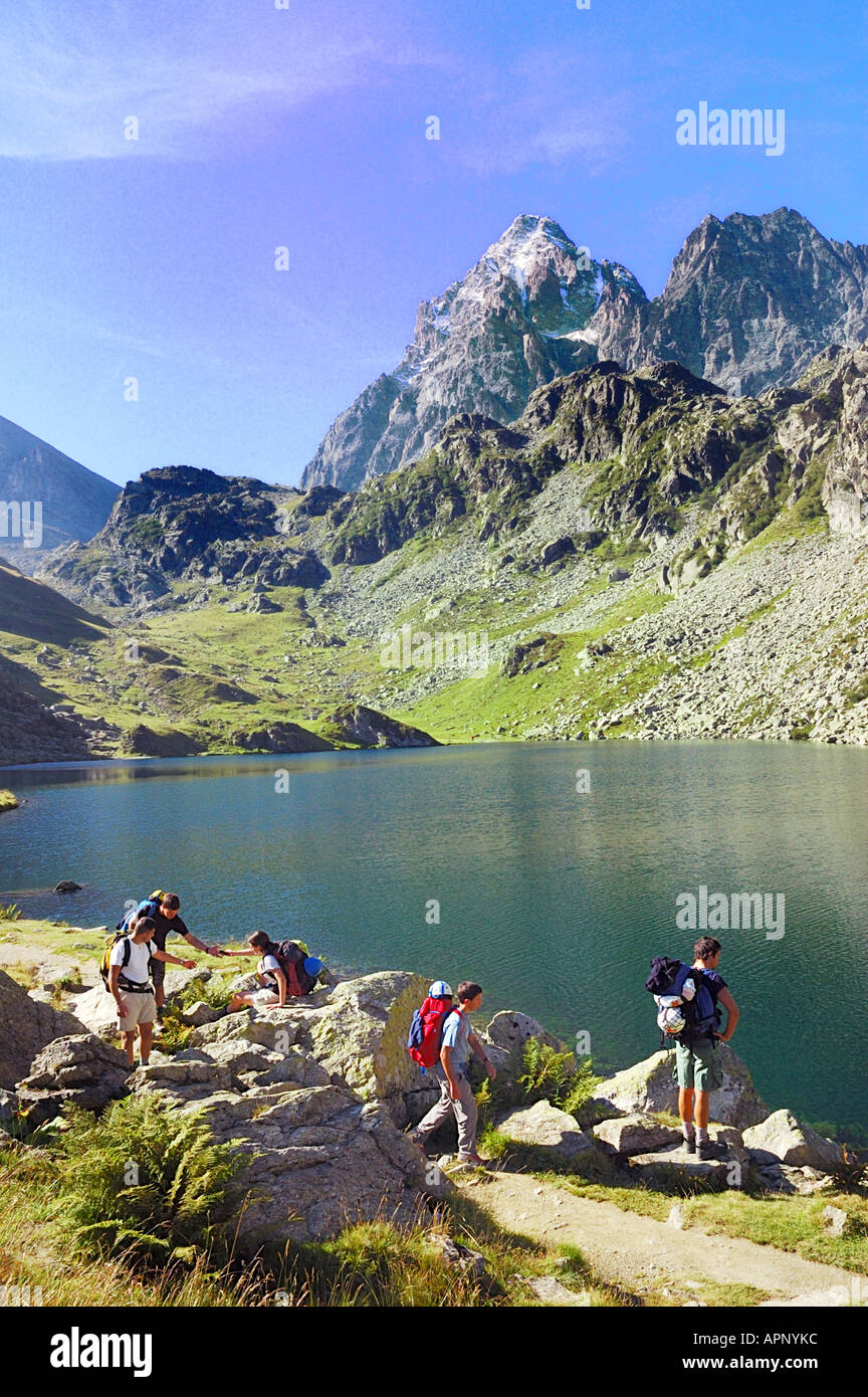 Lago Fiorenza and Monviso, Italy Stock Photo - Alamy