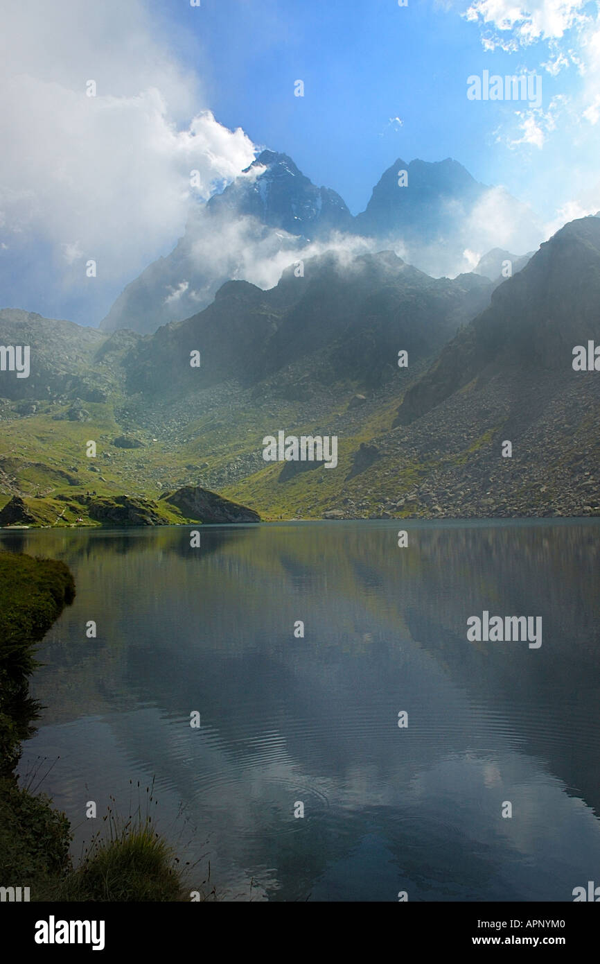 Lago Fiorenza and Monviso, Italy Stock Photo - Alamy