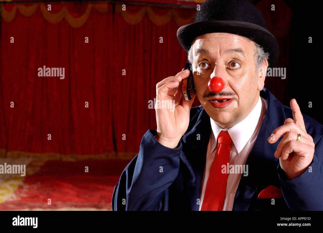 circus clown on phone Stock Photo - Alamy