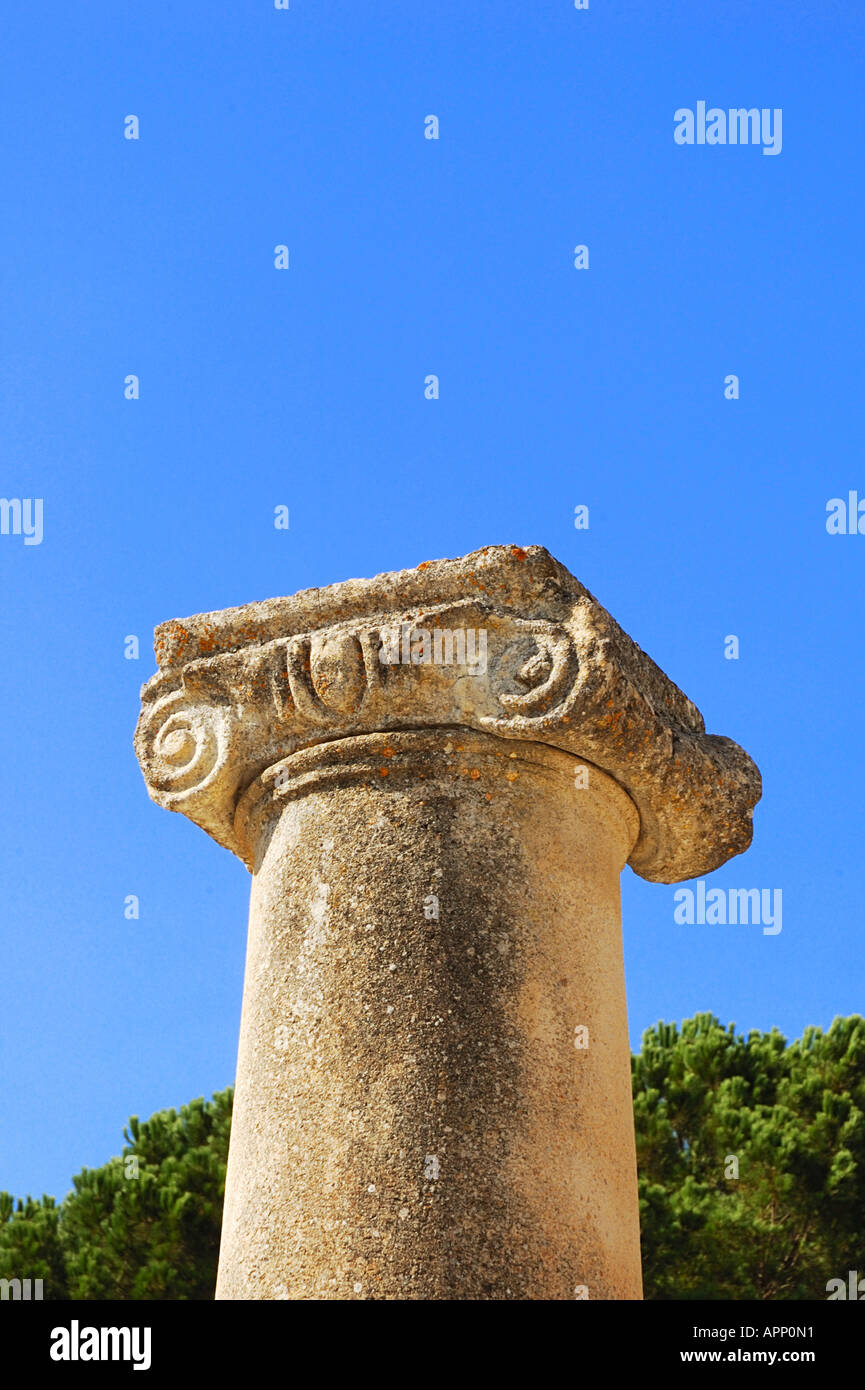Roman column, Villa Romana del Casale, Piazza Armerina, Sicily Stock ...