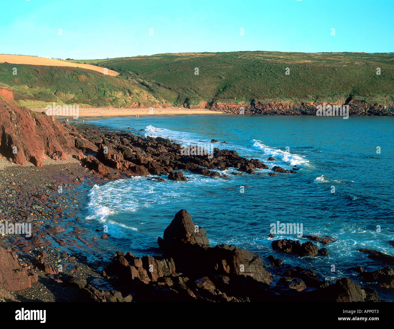 Manorbier beach and coast Stock Photo - Alamy