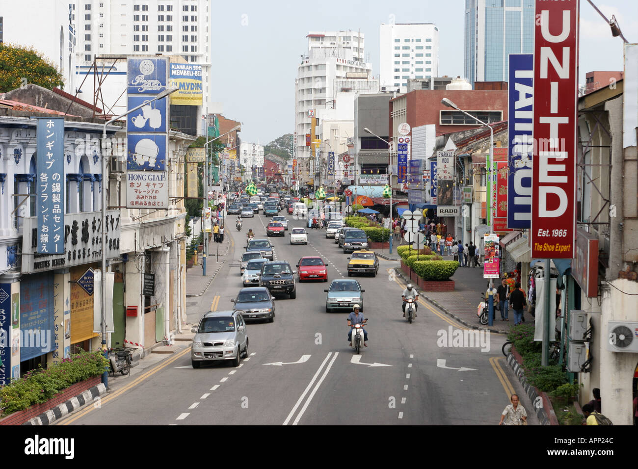 Jalan Penang Street Scene with Traffic Georgetown Penang Malaysia Stock ...