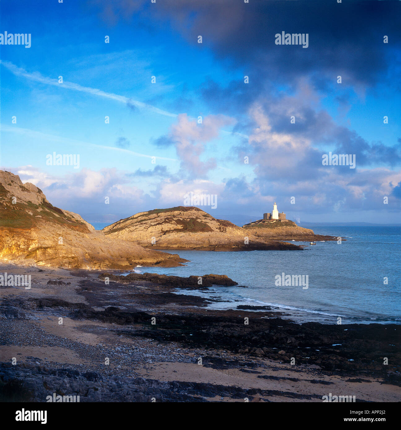 Mumbles Head lighthouse Stock Photo - Alamy